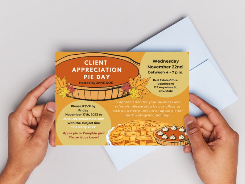 Editable Pie Party Invitation, Pie Day Party, Small Business, Client ...