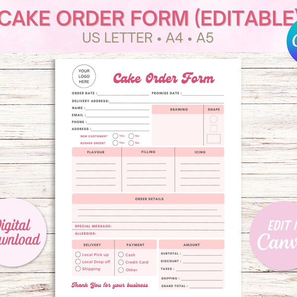 Dessert Order Form - Etsy