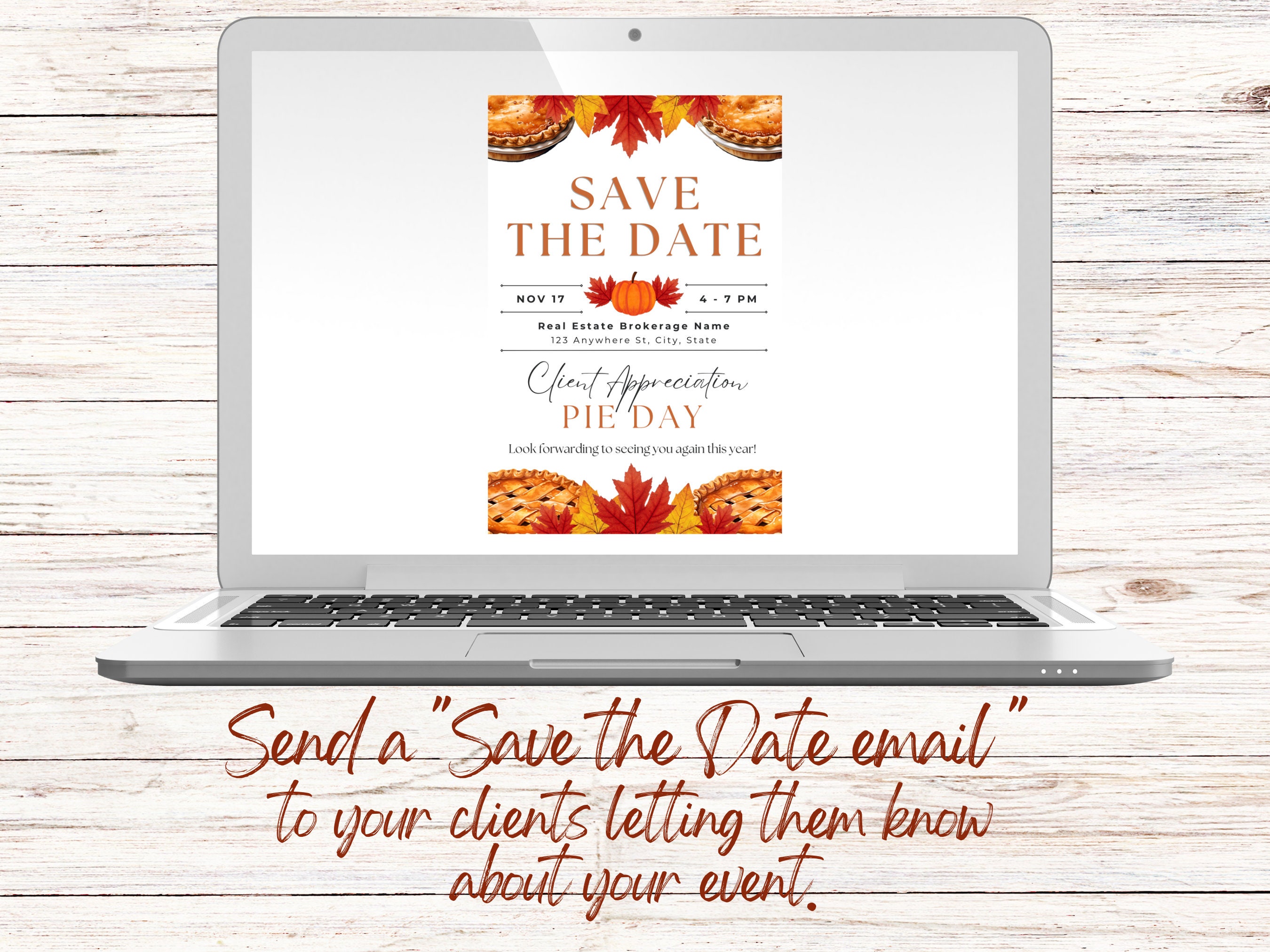Pie Day Invitation: Client Appreciation Event, Canva Template (digital ...