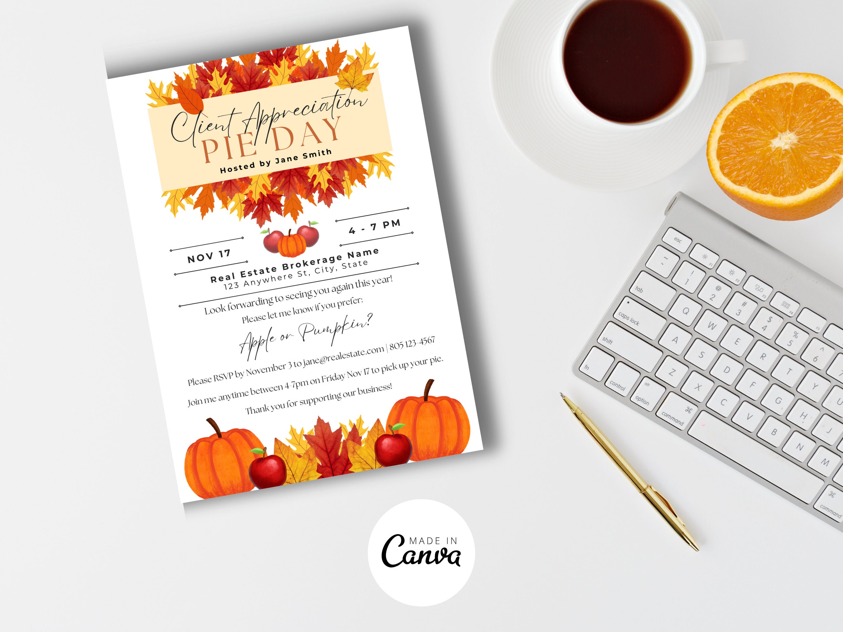 Editable Pie Day Invitation, Pie Party Invitation, Small Business ...