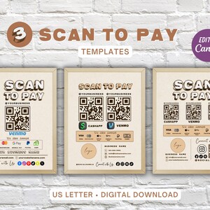 Qr Code Sign for Small Business, Price List Template, Editable Small ...