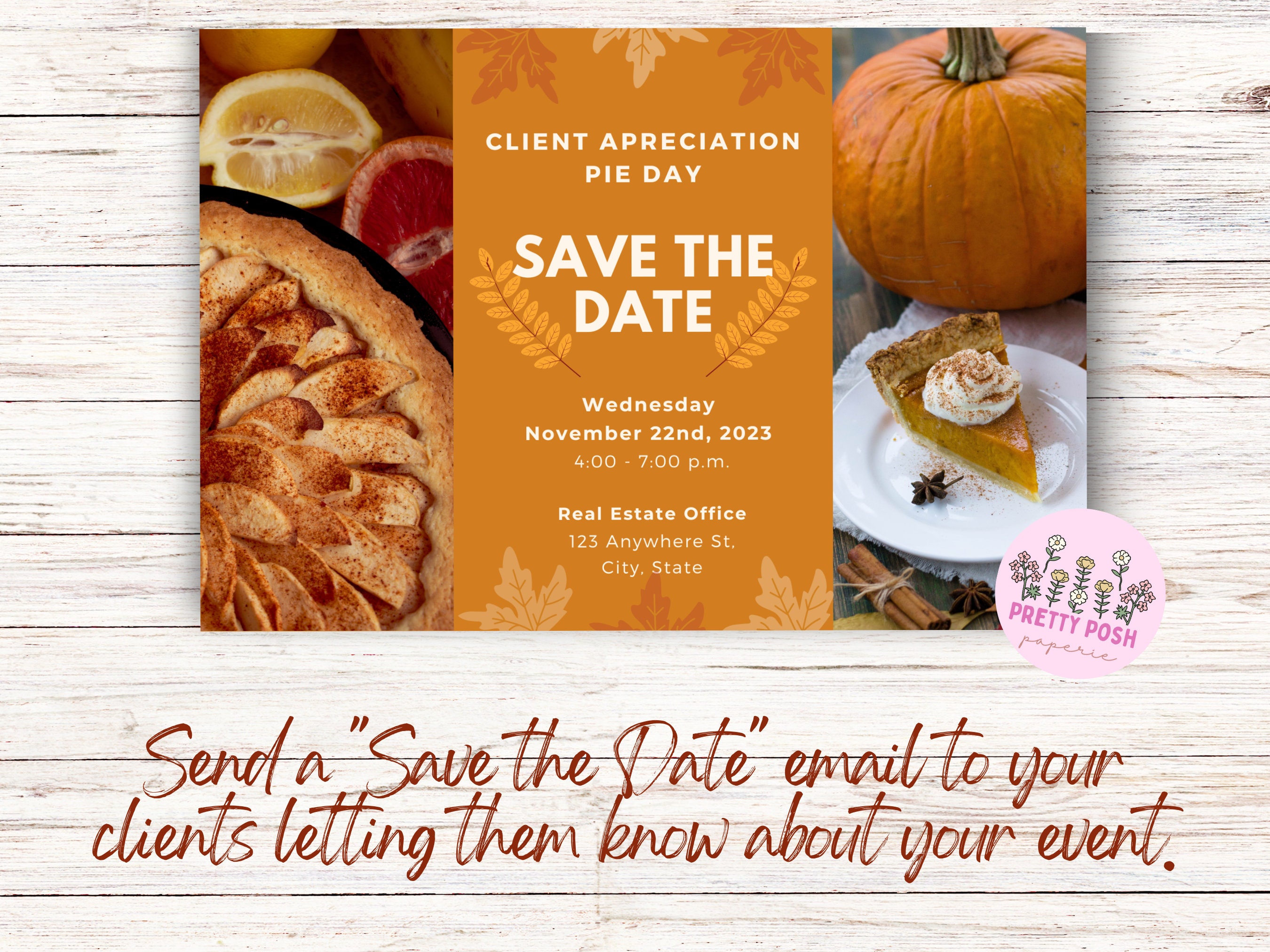 Editable Pie Party Invitation, Pie Day Party, Small Business, Client ...