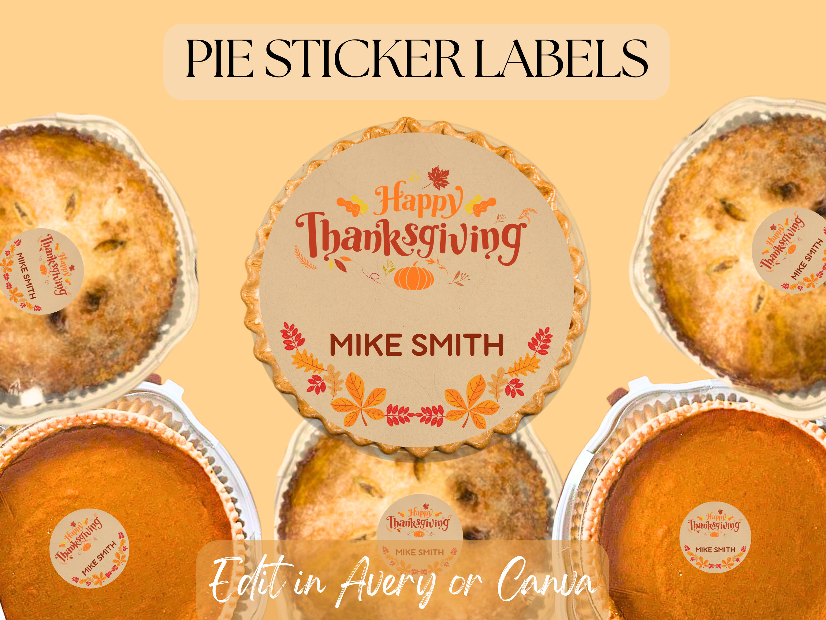 Pie Sticker Label, Real Estate Pie Tag, Pie Pop-by Tag, Realtor Pumpkin ...