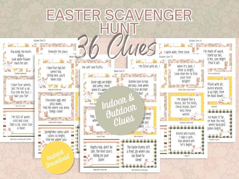 Easter Scavenger Hunt for Kids, Outdoor Easter Scavenger Hunt,easter ...