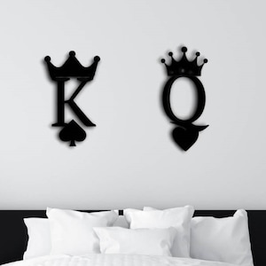Wooden King & Queen Decoration, LARGE Wall Decoration, Decoration, Wall ...