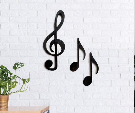 Wooden Music Notes Decoration Wall Decoration Wood Modern - Etsy