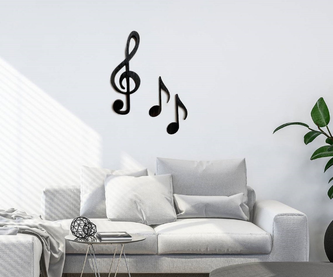 Wooden Music Notes Decoration Wall Decoration Wood Modern - Etsy