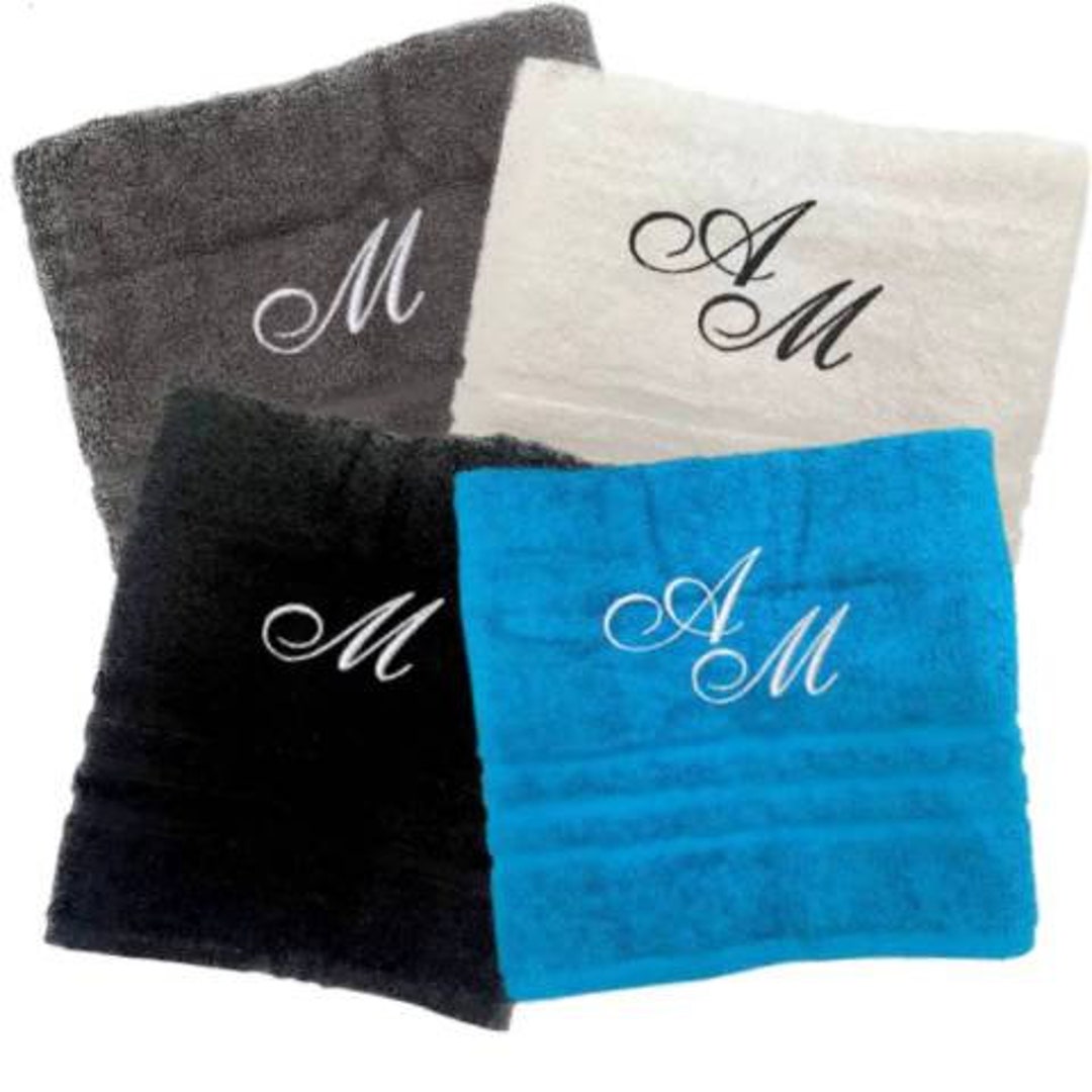 Embroidered Monogram Towel: Personalized 100% Cotton Bath or Hand Towel ...