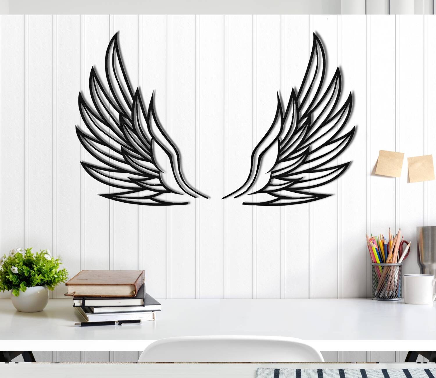 Wings Wall Decoration, Wooden Wings, Home Decoration, Office Decoration ...
