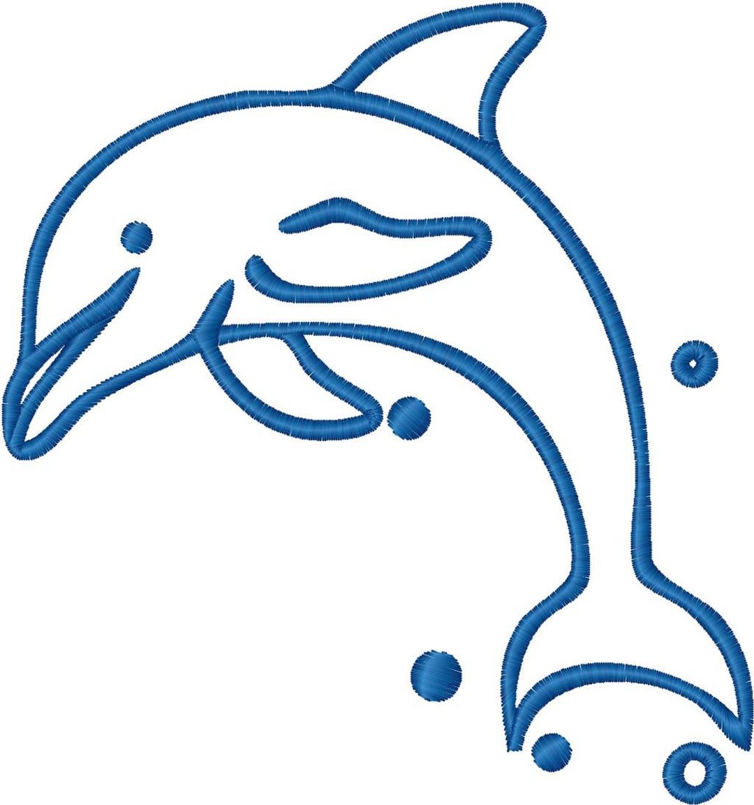 Dolphin Embroidery Design: 7 Sizes, Machine Embroidery (instant ...