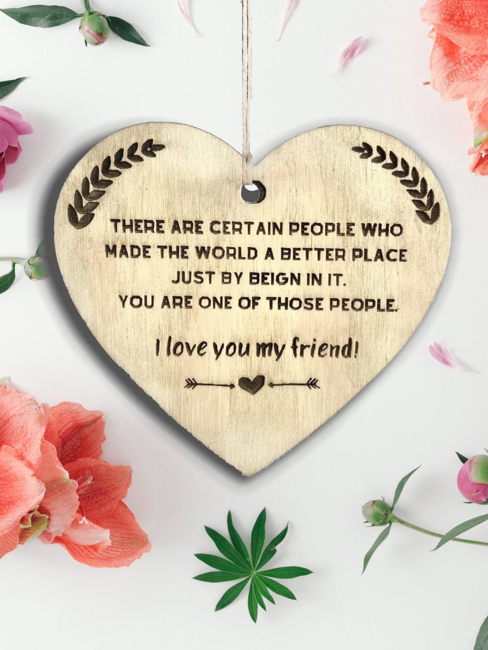 Friendship Plaque Wooden Hanging Heart Plaque Gift for Your - Etsy