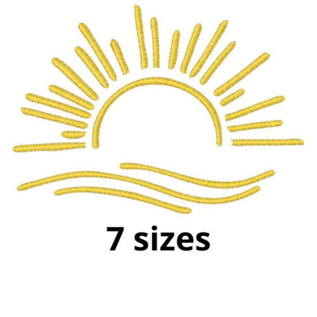 Sun Embroidery Design, 7 Sizes, Sun Embroidery, Sunset Embroidery ...