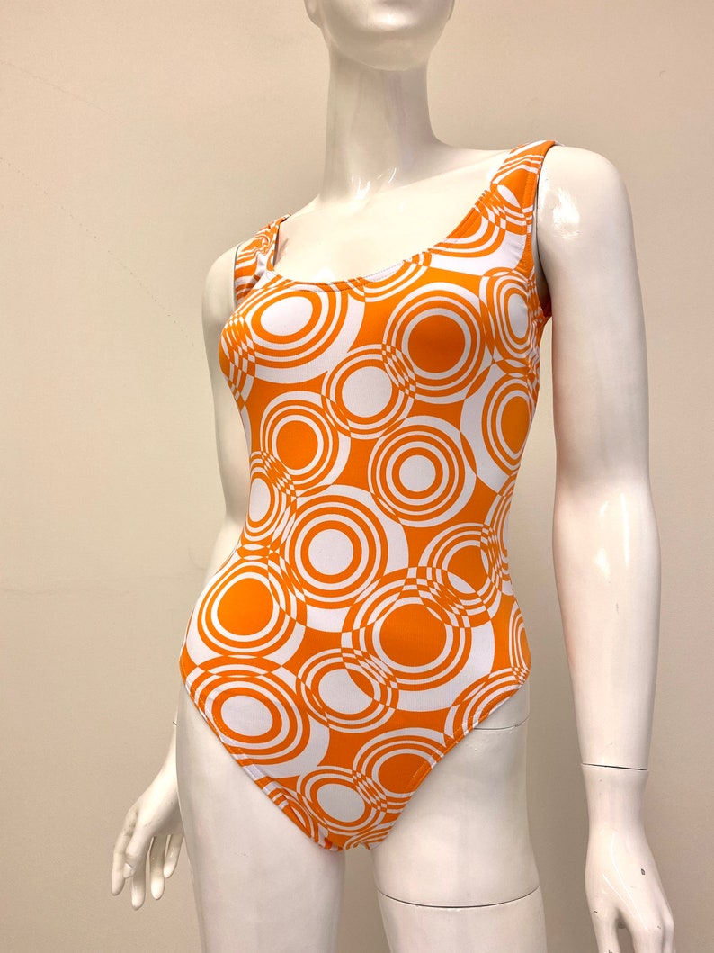 Tank Orange Swimsuit One Piece Swim Suit Bathing Suit Cut | Etsy