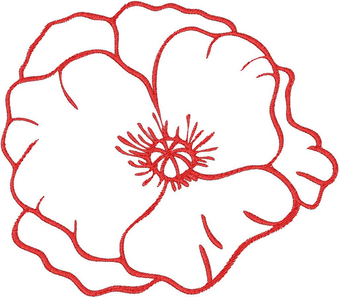 Poppiesl Embroidery Design, 7 Sizes, , Poppies Embroidery, Machine ...