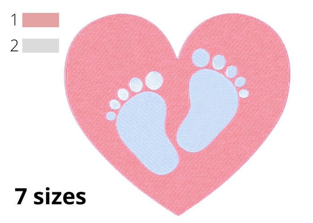 Baby Feet Embroidery Design, 7 Sizes, Cute Baby Feet Embroidery,baby ...