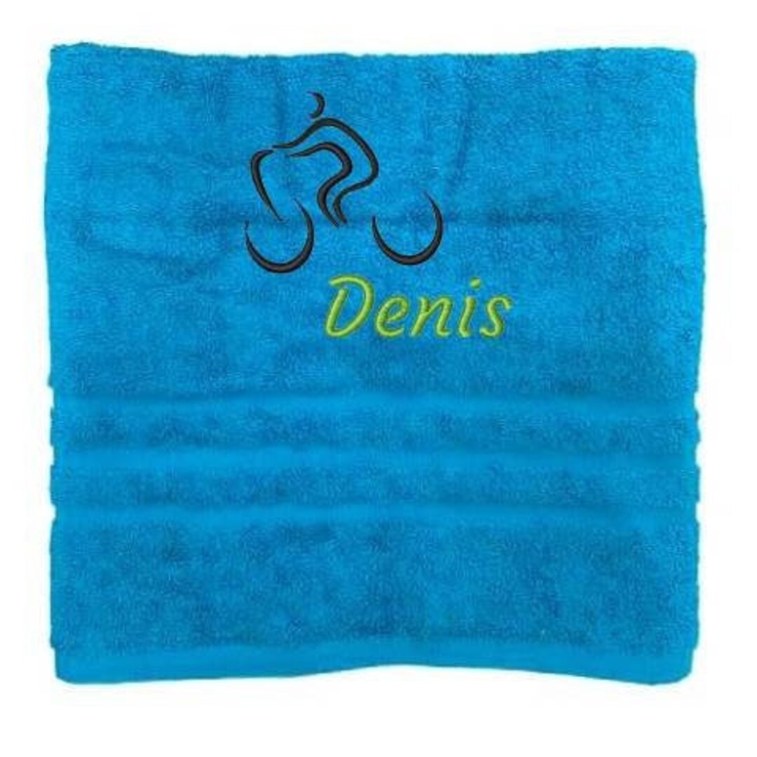 Personalised Biking Towels With Name and Bike, Custom Towels, Sport ...