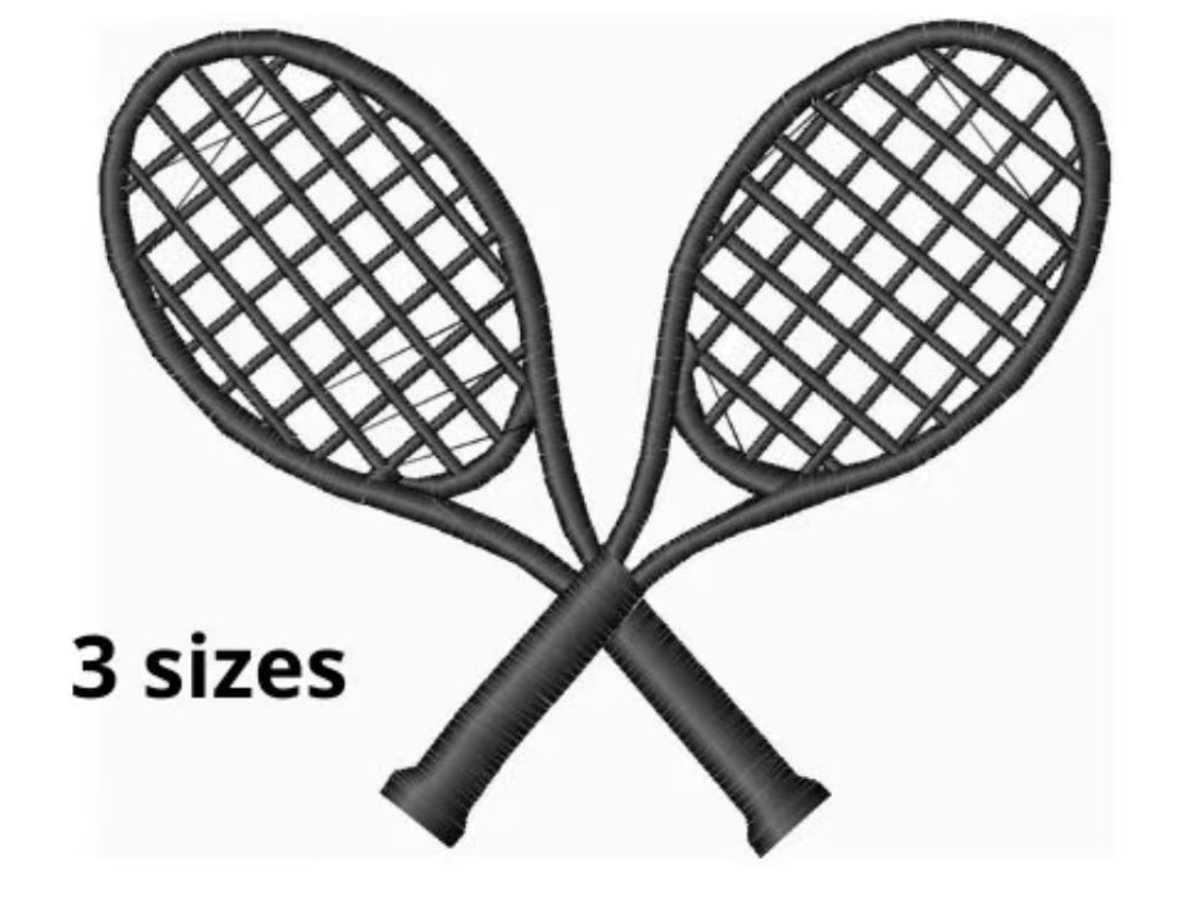 Tennis Racket Embroidery Design: 3 Sizes (PES, DST, JEF, More) (instant ...