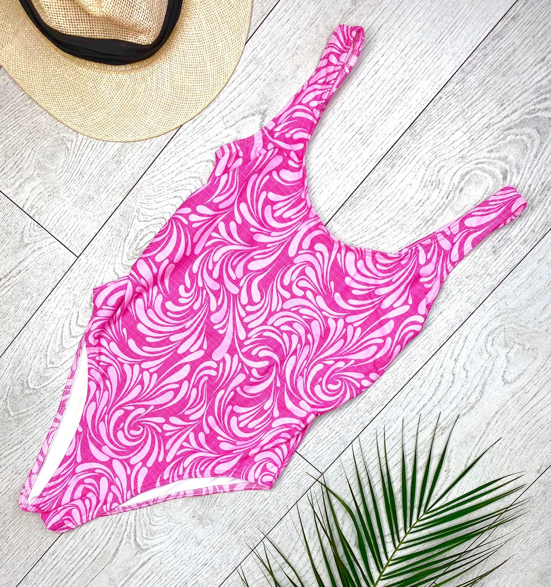 Tank Pink Swimsuit, One Piece Swim Suit, Bathing Suit, Cut Back, Beach ...