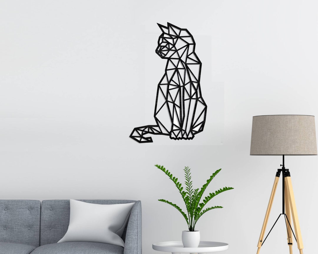 Décoration murale de chat, Grand chat en bois jusqu’à 90 cm, Chat ...