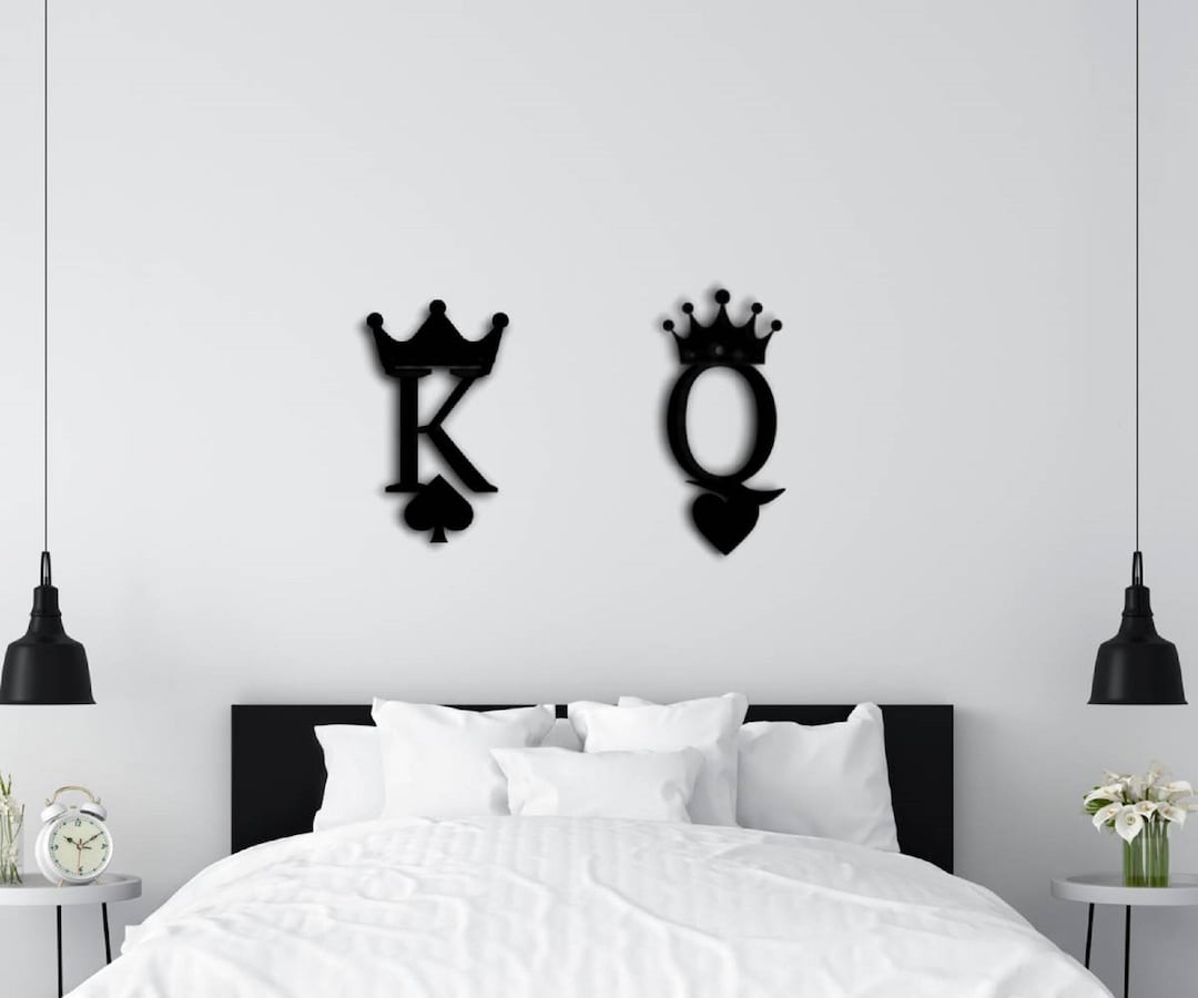 Wooden King & Queen Decoration, LARGE Wall Decoration, Decoration, Wall ...