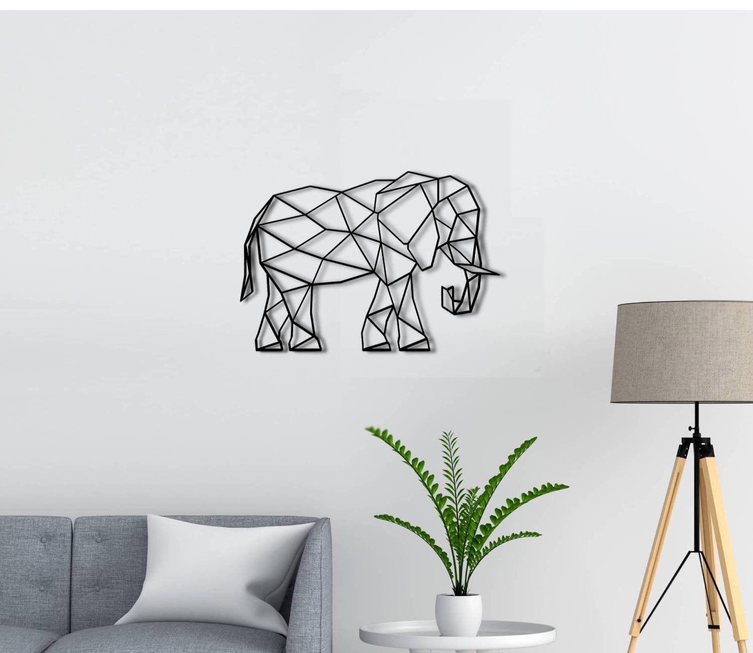 Elephant Wall Decoration, Wooden Elephant, Geometric Elephant, Home ...