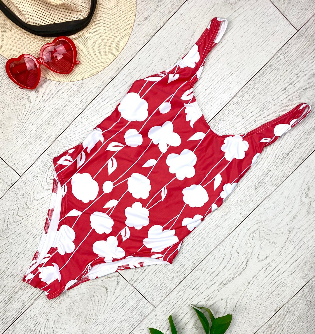 Tank Red/white Suit, One Piece Swimsuit, Bathing Suit, Cut Back, Beach ...