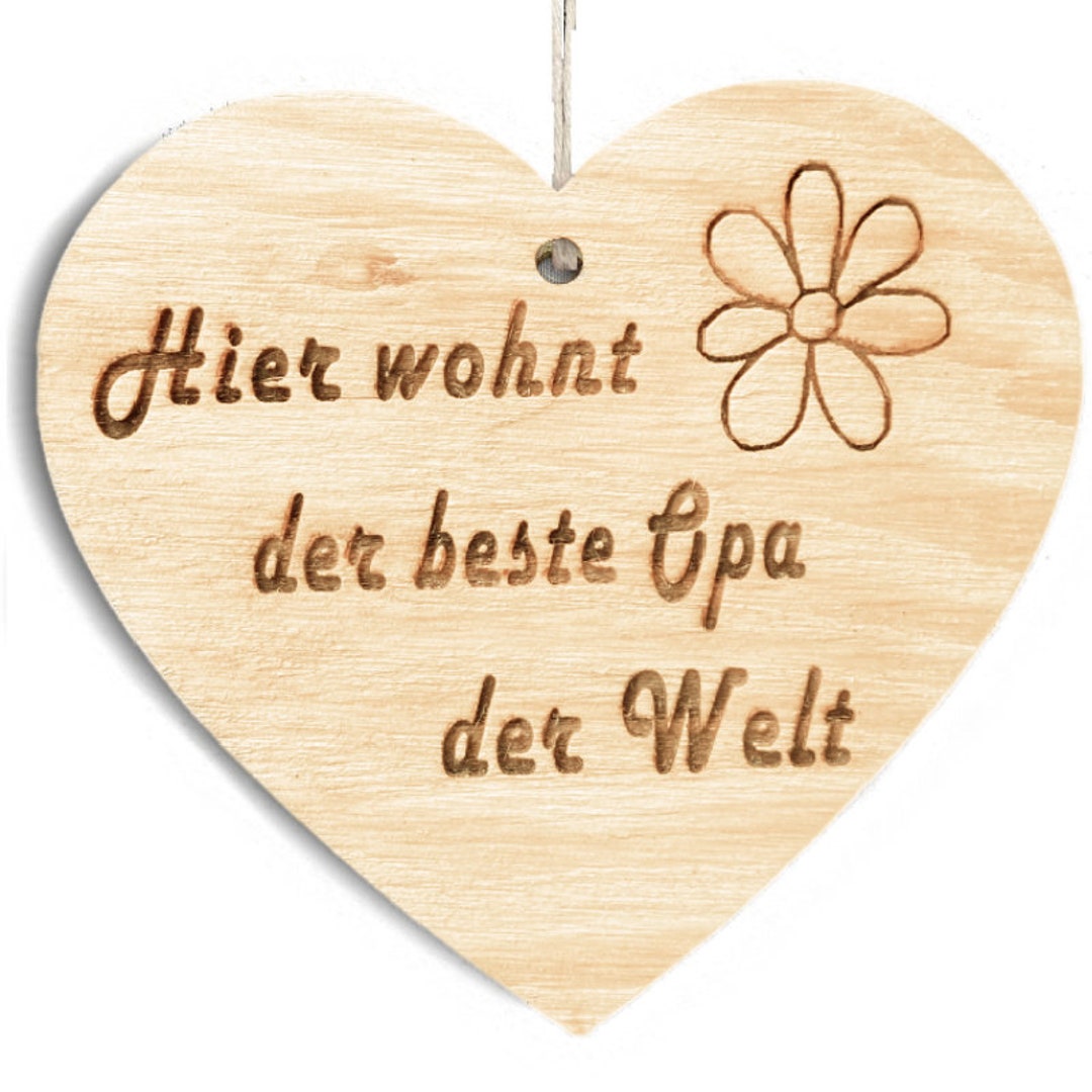Hier Wohnt Der Beste Opa Der Welt Love Plaquewooden Hanging - Etsy