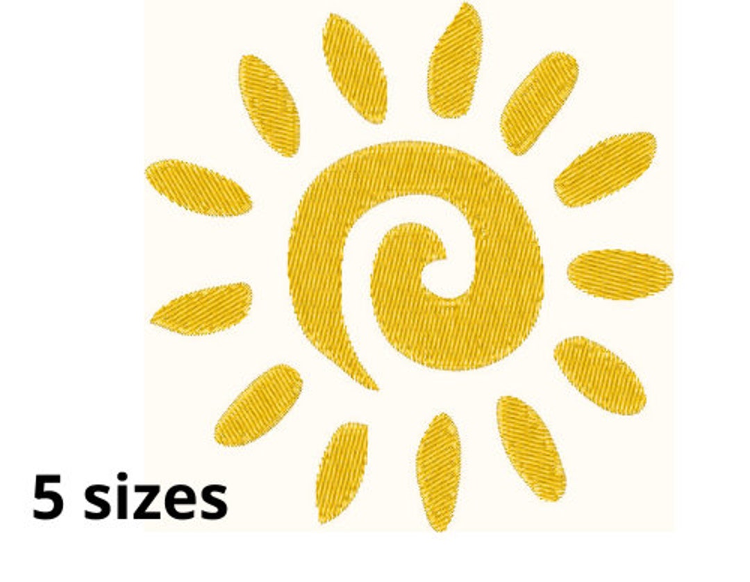 Sun Embroidery Design, 5 Sizes, Sun Embroidery, Sunset Embroidery ...