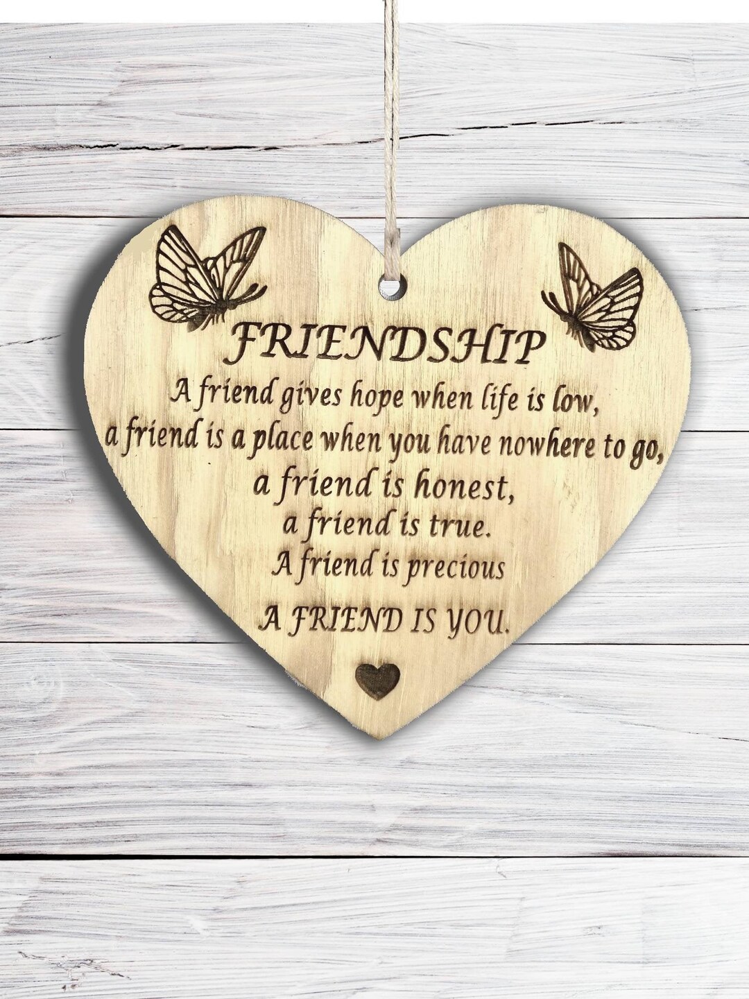Friendship - Best Friends Plaque, Wooden Hanging Heart Plaque, Sign ...