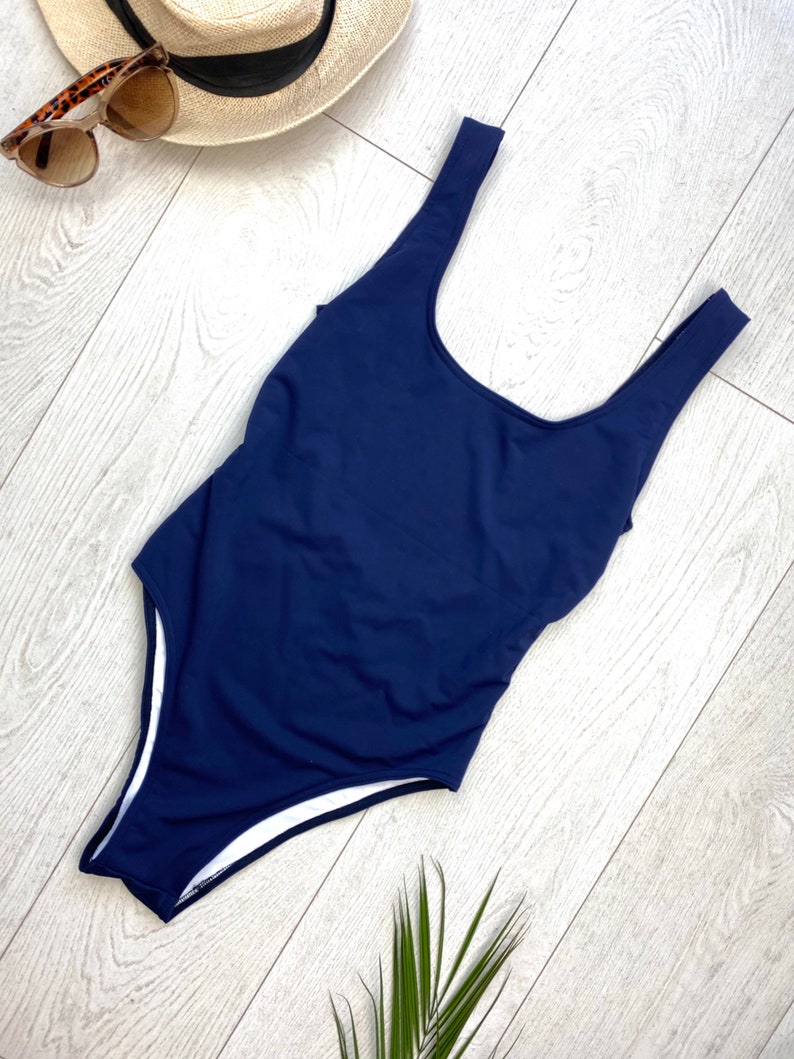 Tank Dark Blue Swimsuit One Piece Swim Suit Bathing Suit - Etsy