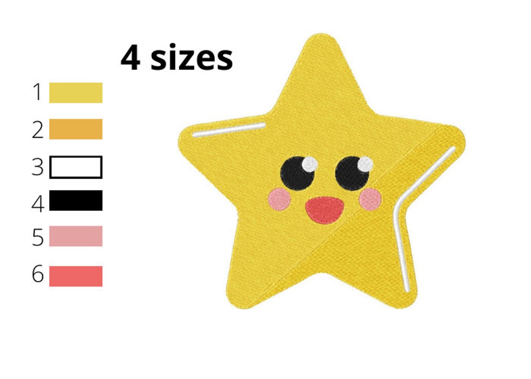 Cute Star Embroidery Design, 4 Sizes, Star Embroidery, Machine ...
