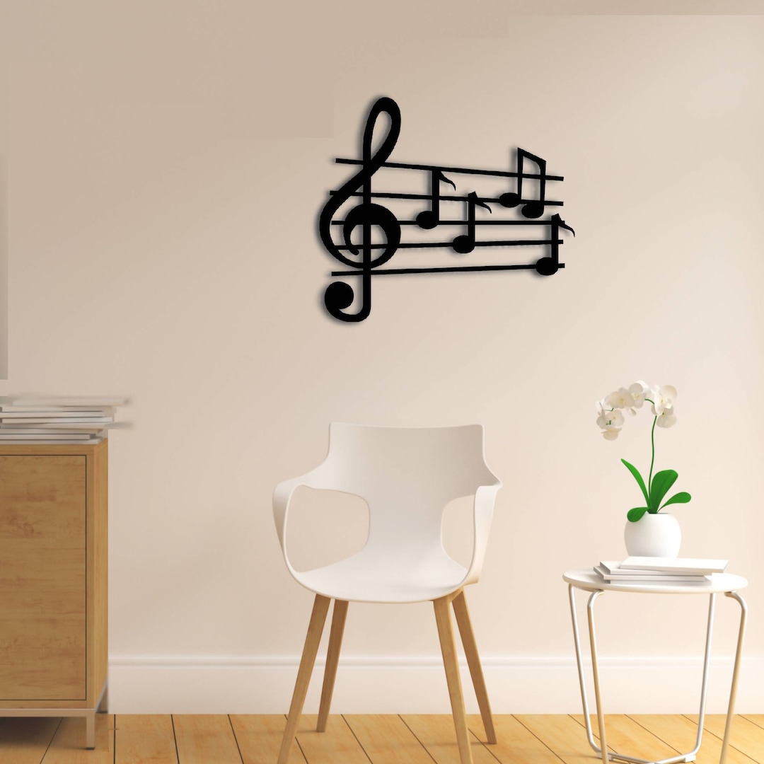 Geometric Music Notes Wooden Wall Decor: Modern Art - Etsy