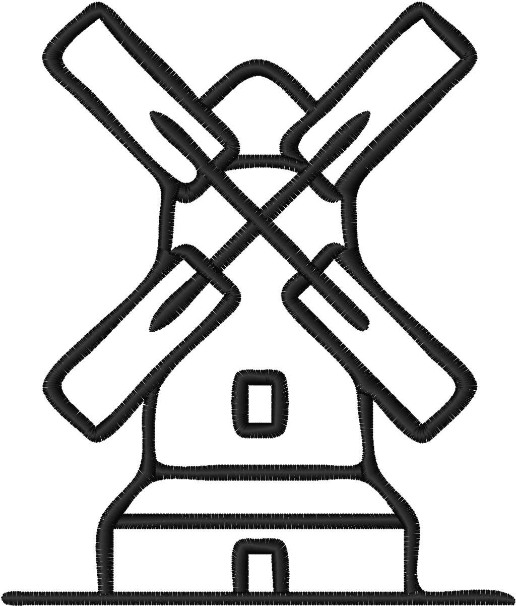 Mill Embroidery Design: Machine Embroidery Pattern, 7 Sizes (instant ...