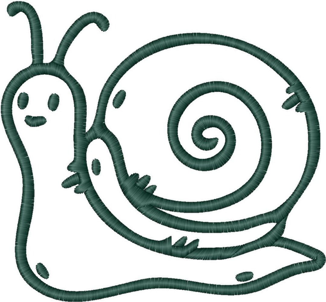 Snail Embroidery Design, 7 Sizes, Snail Embroidery, Snail Embroidery ...