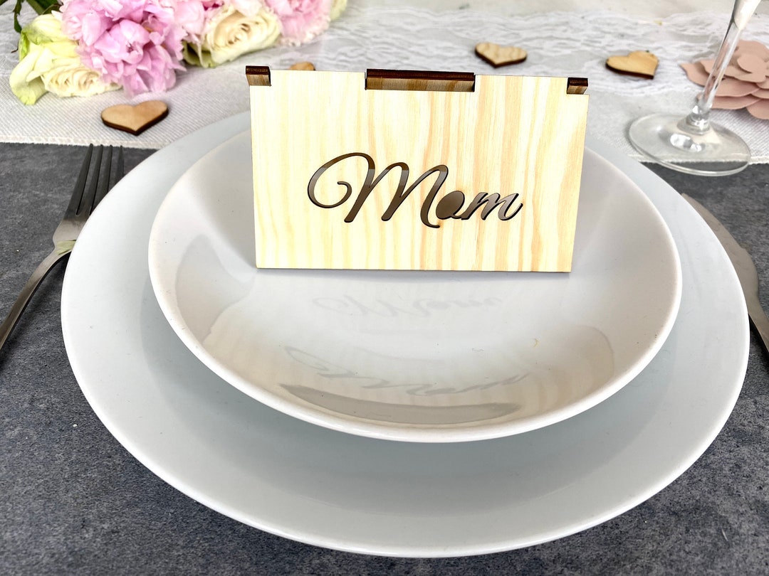 Mom Wooden Wedding Nameplate, Names on the Wedding Table, Wedding ...