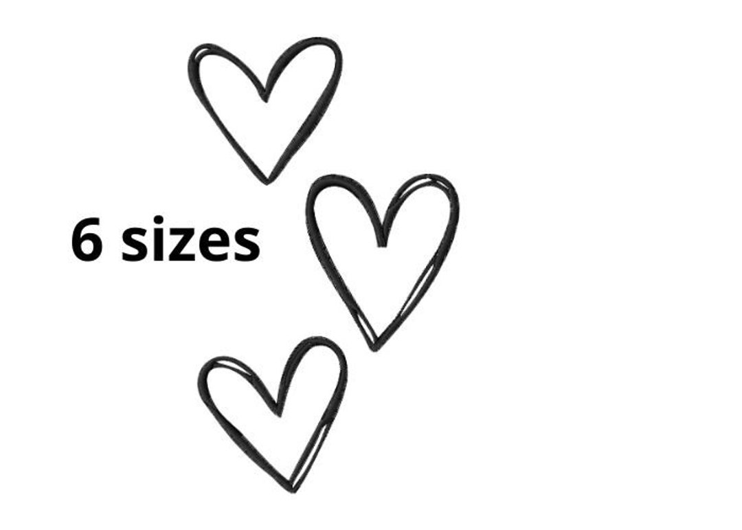 Three Hearts Embroidery Design: Machine Embroidery Pattern (instant ...