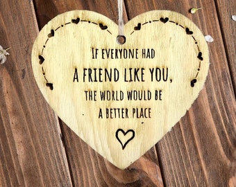 Friendship Best Friends Plaque Wooden Hanging Heart Plaque | Etsy