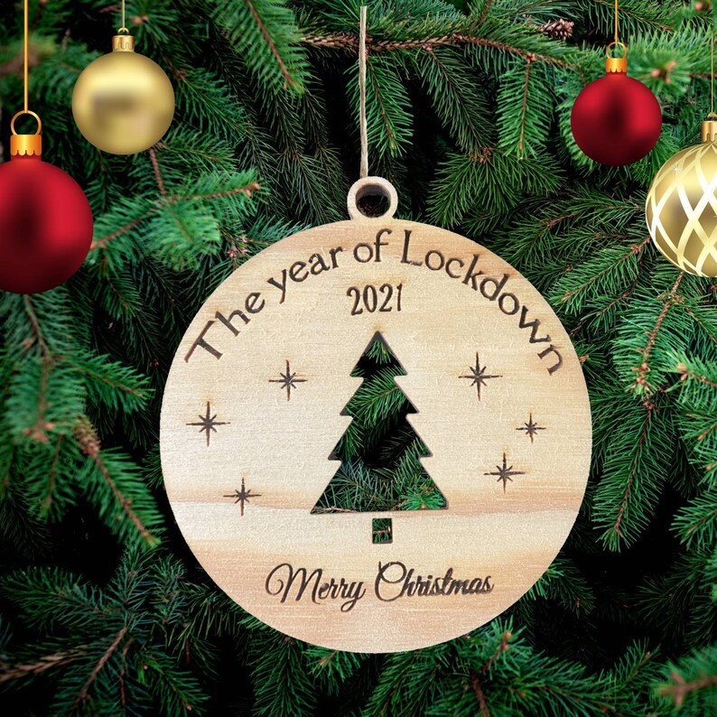 2021 Lockdown Wooden Christmas Ornament: Handmade Tree Decoration - Etsy
