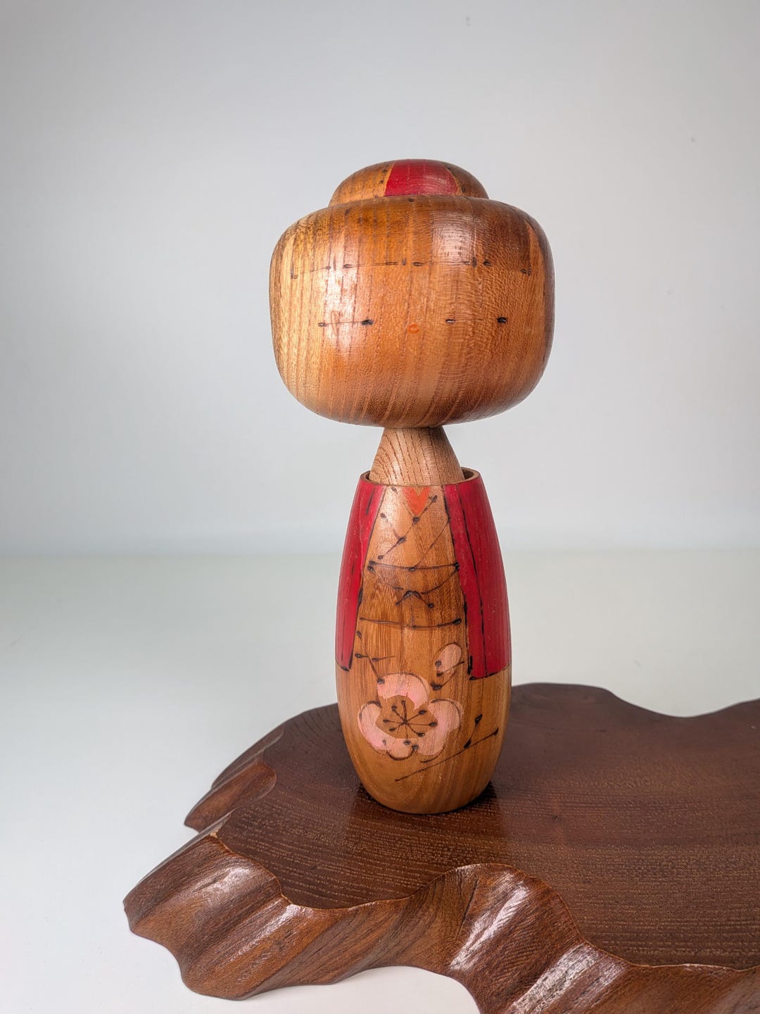 Modern Japanese Kokeshi With Plum Blossom Patterns by Riharu 利春 (A ...