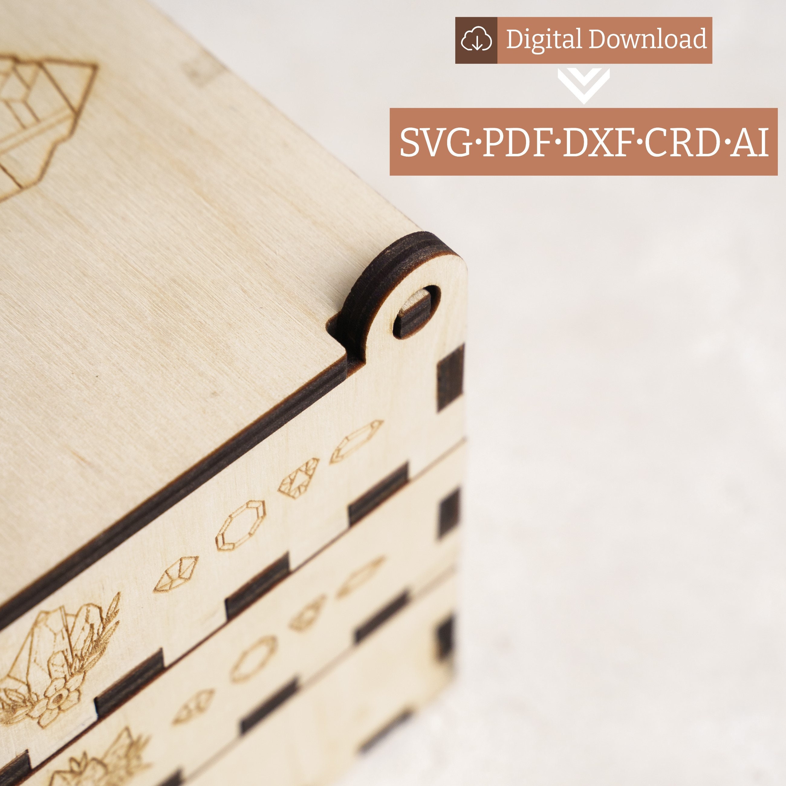 Crystal Box Laser Cut File Crystal Stone Box Pattern Crystal - Etsy