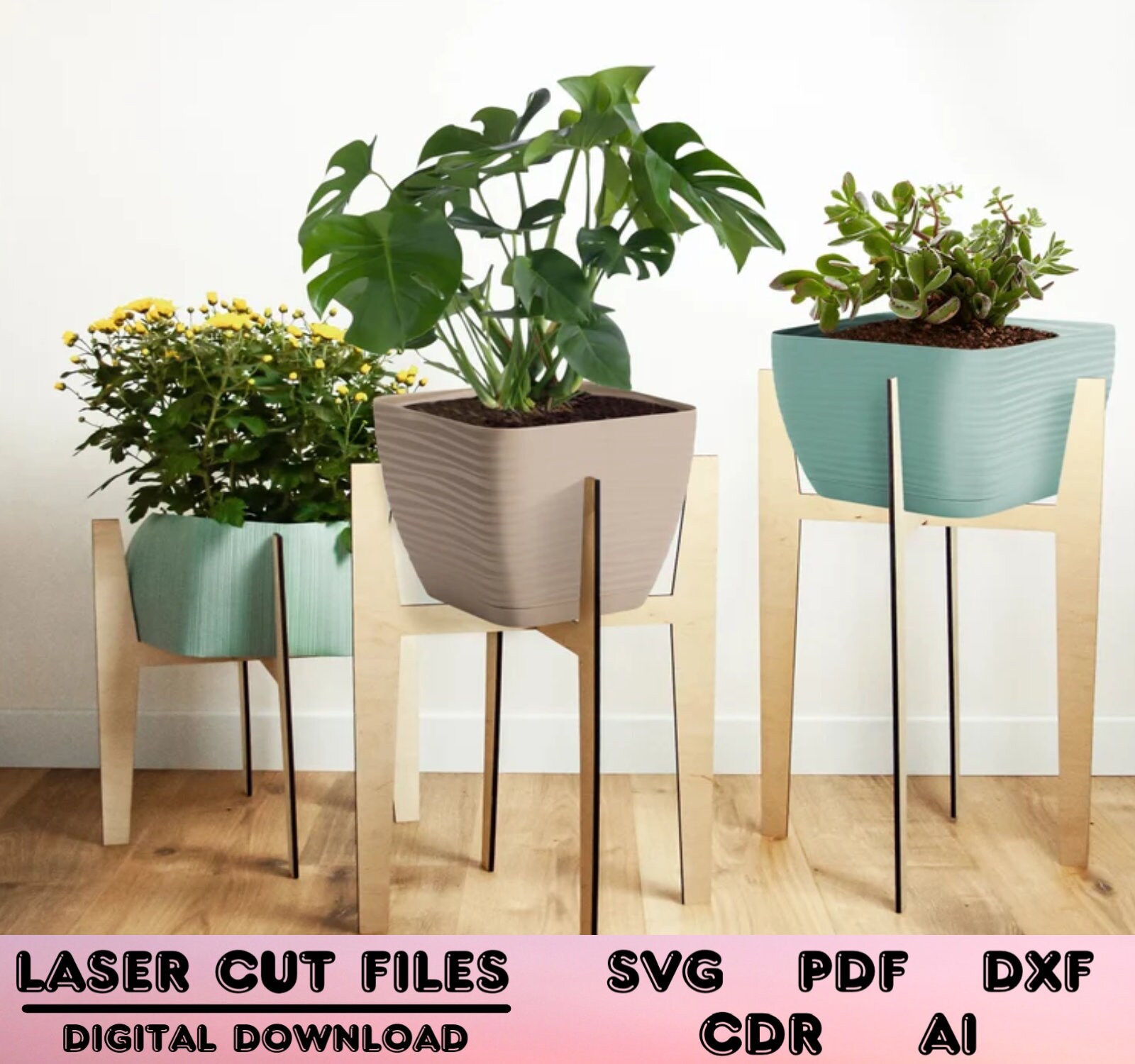 Plant Stand Svg, Plant Stand Laser Cut, Plant Rack Svg, Plant Rack ...