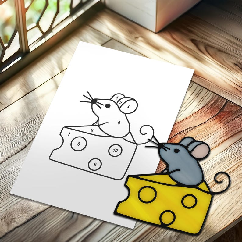 Mouse and Cheese Stained Glass Pattern, Mouse and Cheese Stained Glass ...