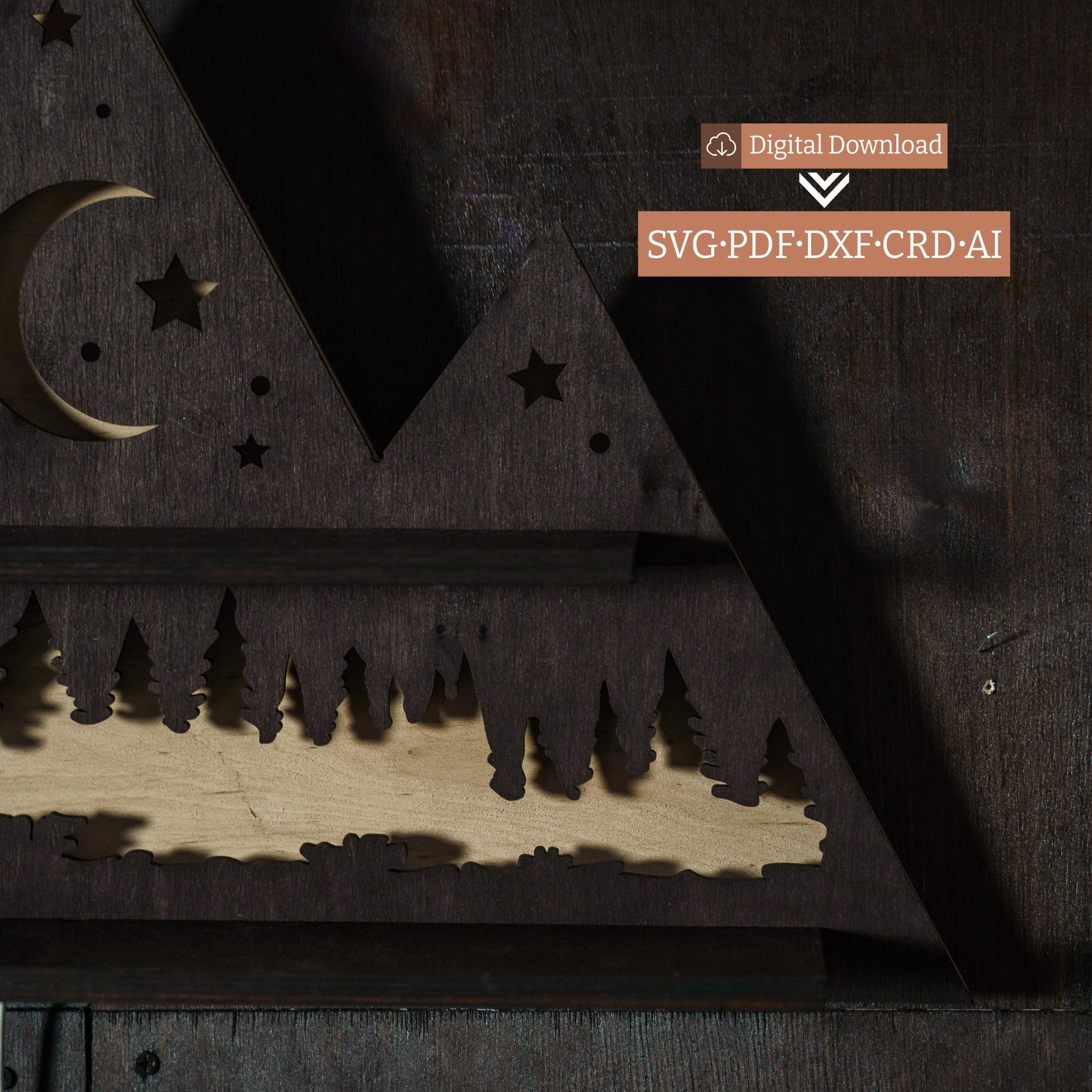 Mountain Shelf Svg, Mountain Shelf Pdf, Mountain Shelf Pattern, Wooden ...