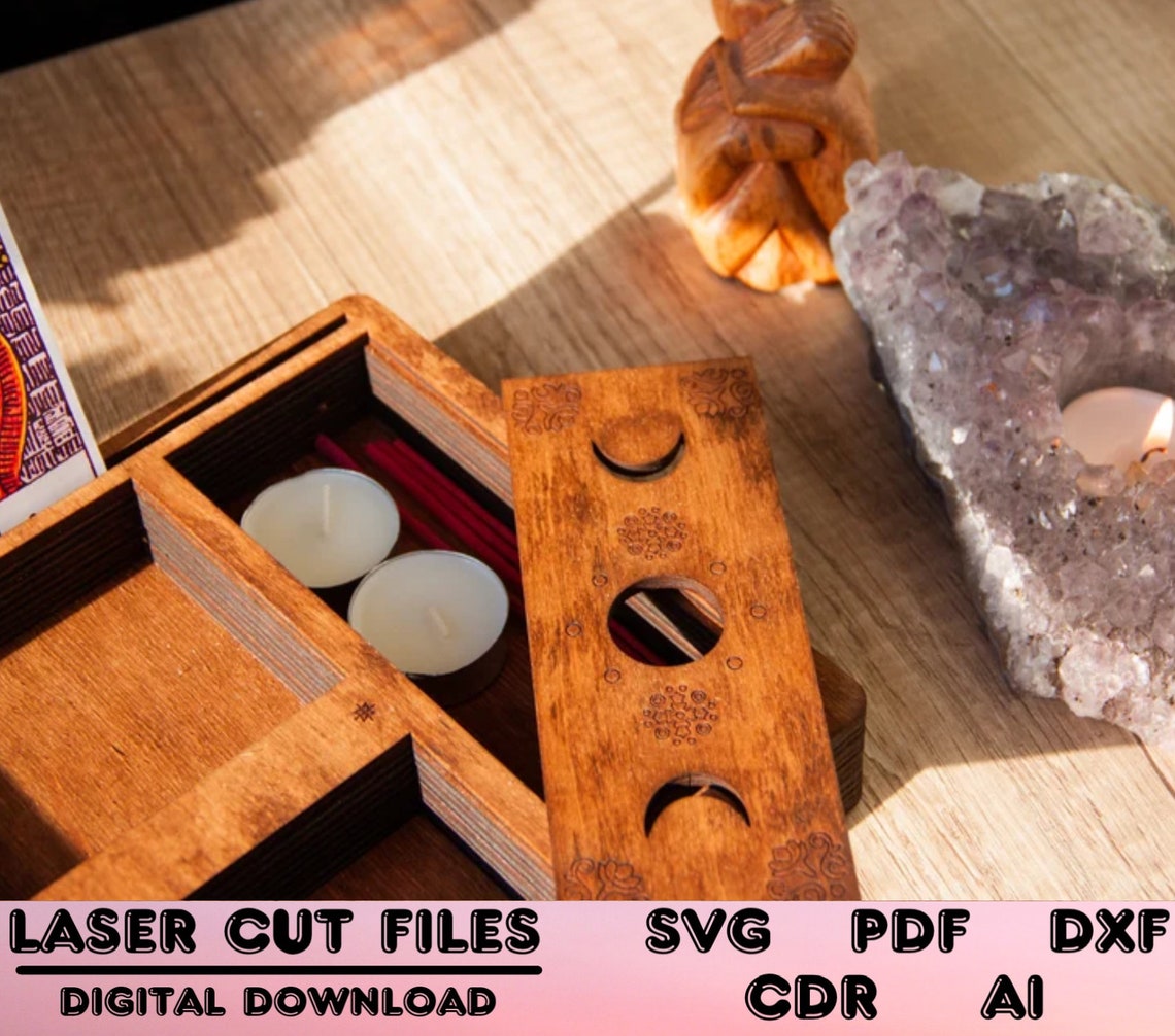 Tarot Card Organizer Svg, Tarot Card Storage Svg, Tarot Card Holder Svg ...