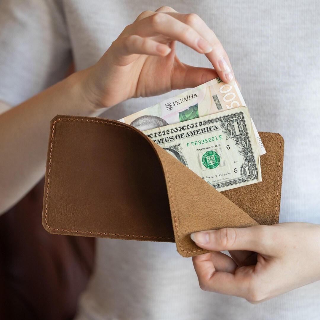 Personalized Leather Cash Envelope, Leather Money Sleeve, Leather Cash ...