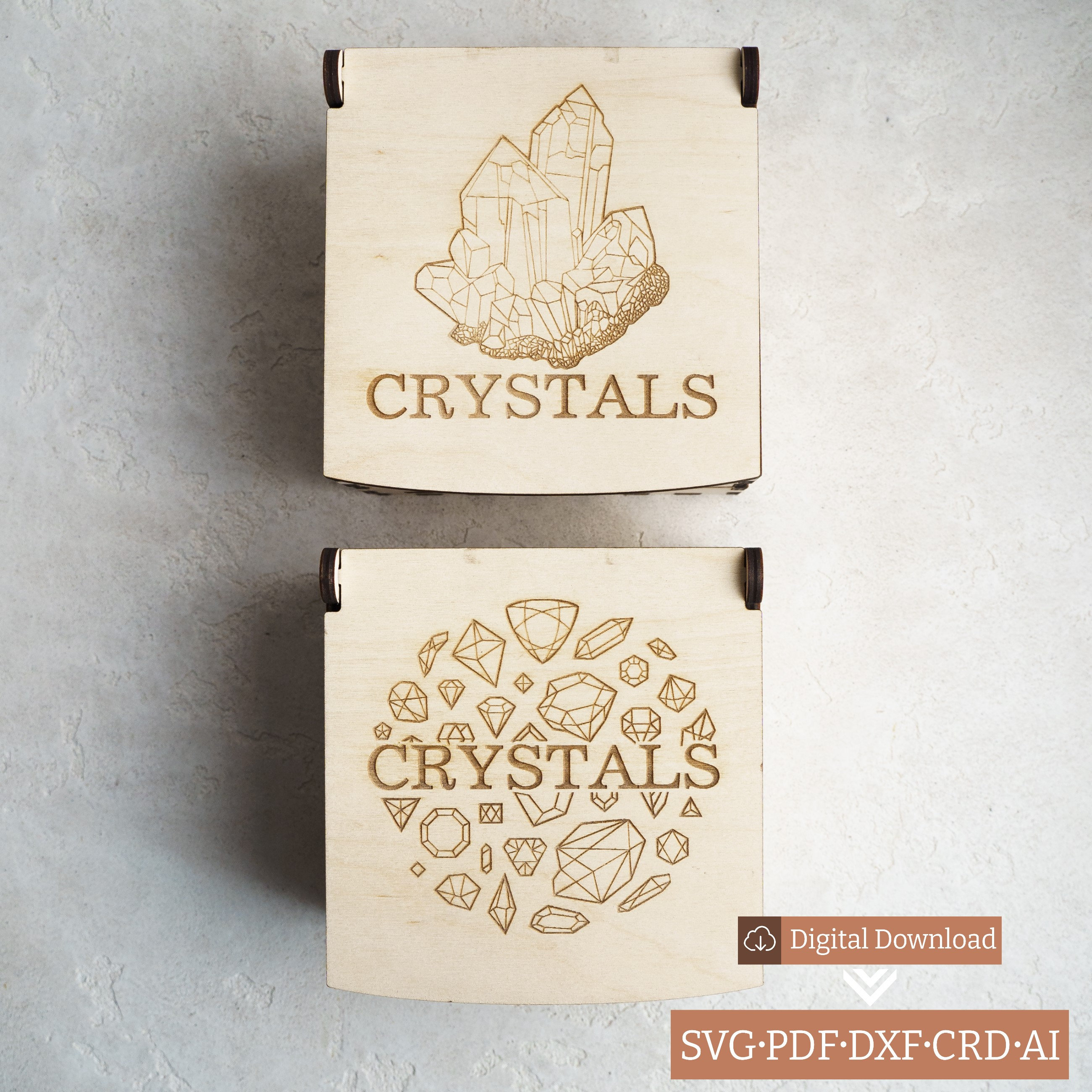 Crystal Box Laser Cut File Crystal Stone Box Pattern Crystal - Etsy