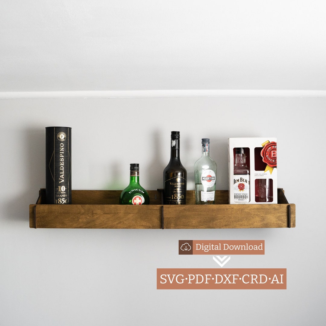 Wooden Bar Laser Cut, Wooden Bar Svg, Bar Shelf Laser Cut, Bar Rack ...