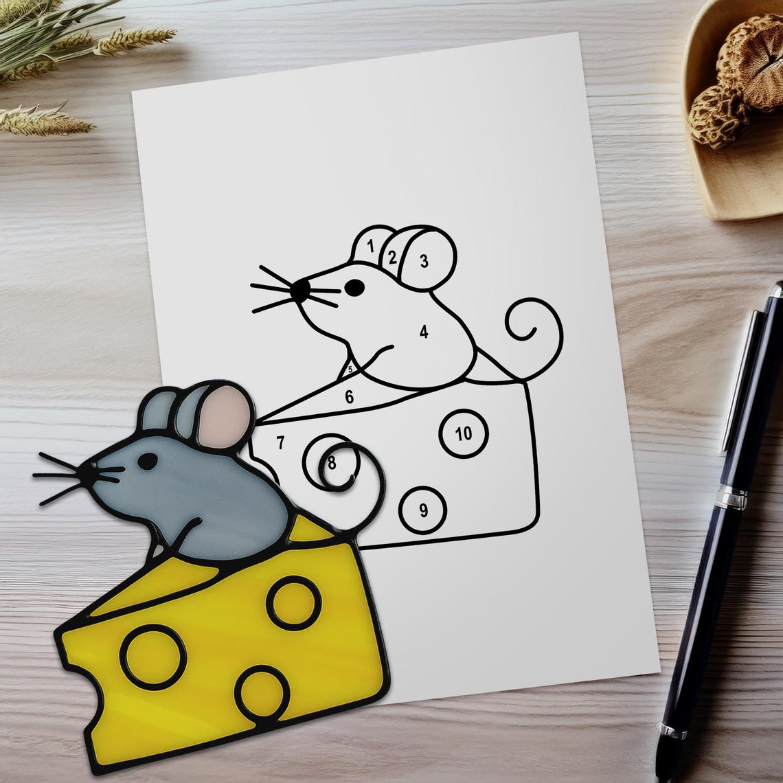 Mouse and Cheese Stained Glass Pattern, Mouse and Cheese Stained Glass ...