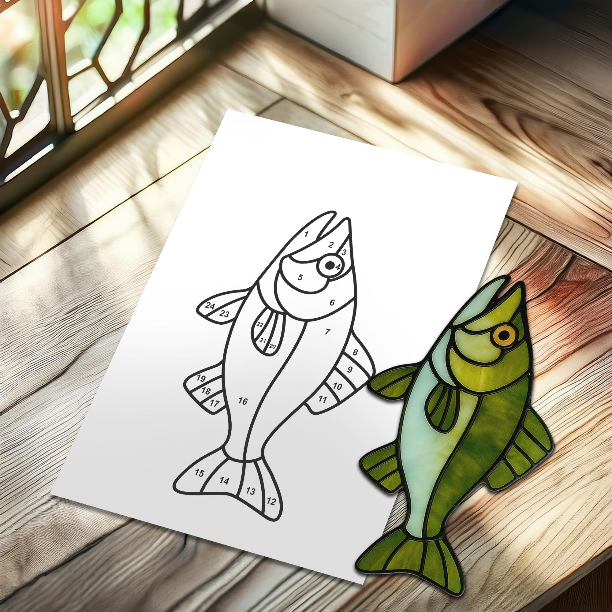 Perch Stained Glass Pattern, Perch Stained Glass Template, Perch ...