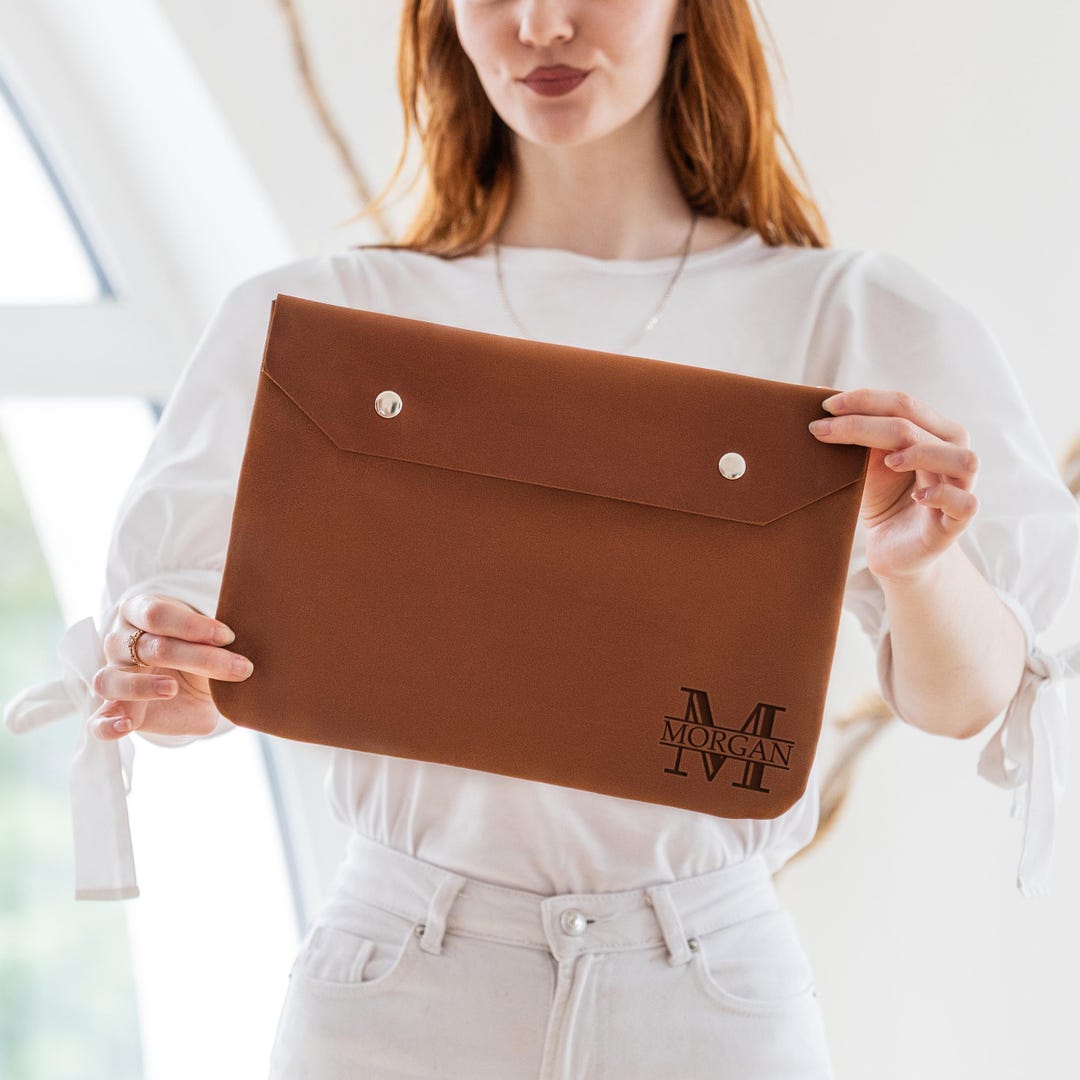 Personalized Leather Document Case, A4 Document Holder Leather ...